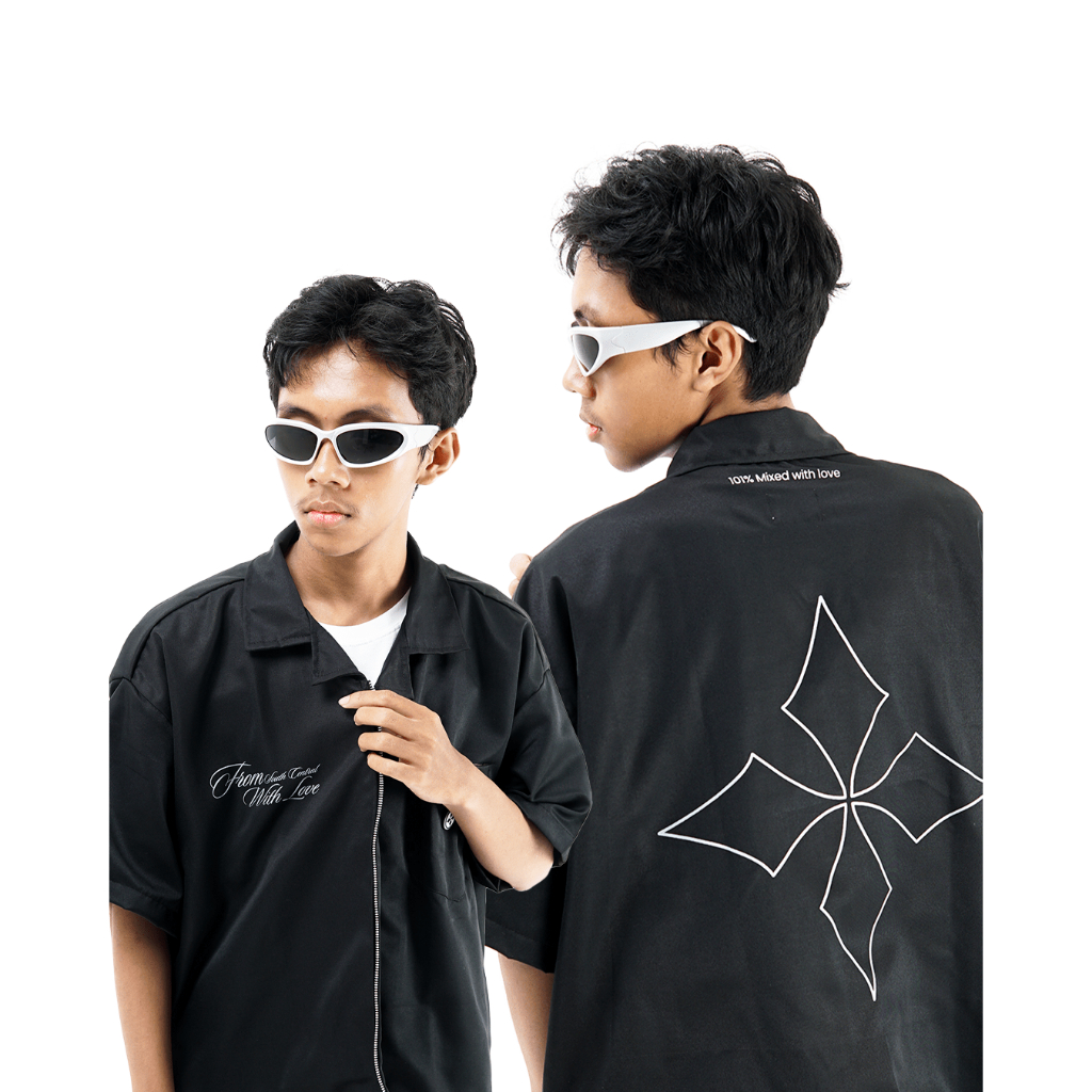 Jual Work shirt | Kemeja Boxy | Black | 101%Shirt | Shopee Indonesia