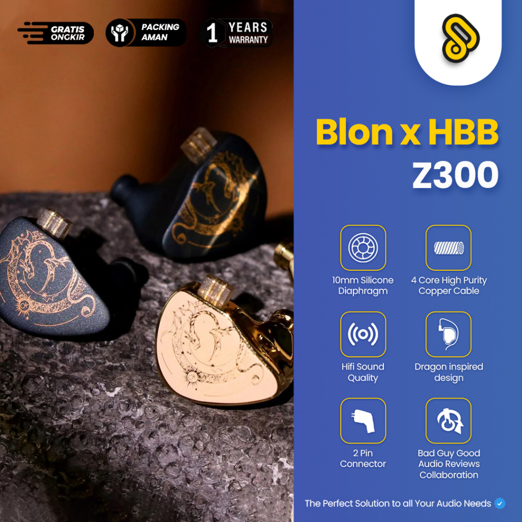 Jual Blon x HBB Z300 10mm Silicone Diaphragm In Ear Earphone | Shopee Indonesia