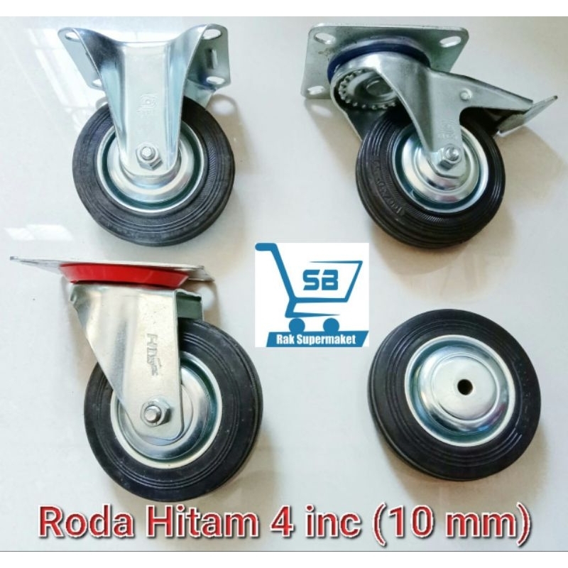 Jual Roda Karet Ukuran 4 inc (10 mm) | Shopee Indonesia
