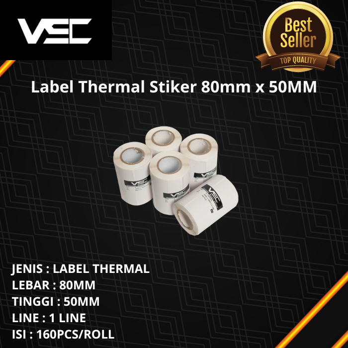 Jual LABEL THERMAL STIKER 80mm x50mm LABEL STICKER DIRECT THERMAL 80x50 ...