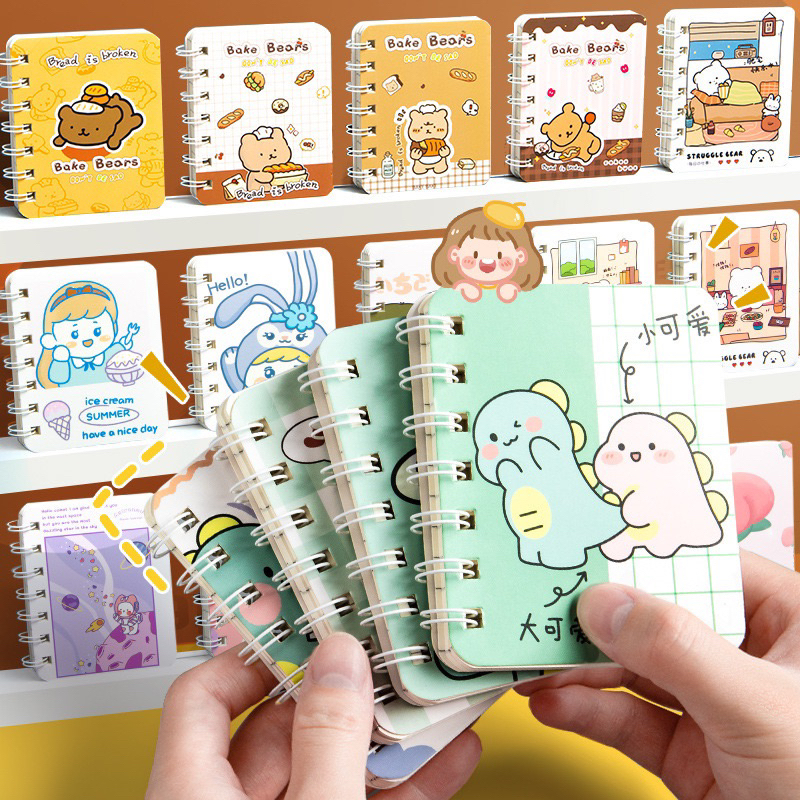 Jual [PSS] NOTES A7 MINI SPIRAL GARIS LUCU / NOTEBOOK RING MOTIF ...