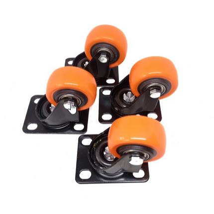 Jual FUKUDA Roda Kastor 2 Inch ORANGE TEBAL Hidup TANPA REM / Castor ...