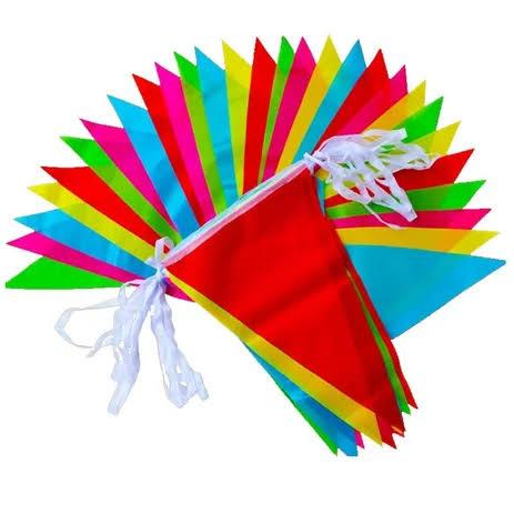 Jual Bendera Segitiga Hias Festival Warna Warni / Bunting Flag HUT Kain / Banner Flag / Bendera ...
