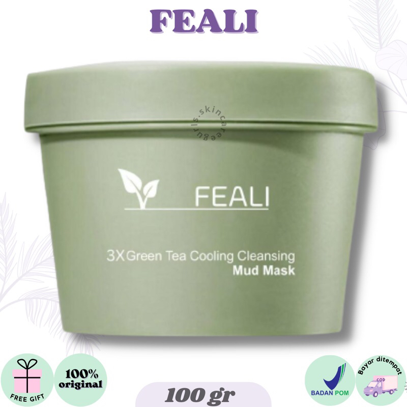 Jual Feali 3X Green Tea Cooling Cleaning Mud Mask 100 gr | Shopee Indonesia
