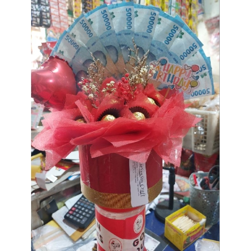 Jual bloom money buket isi 10lembar uang | Shopee Indonesia