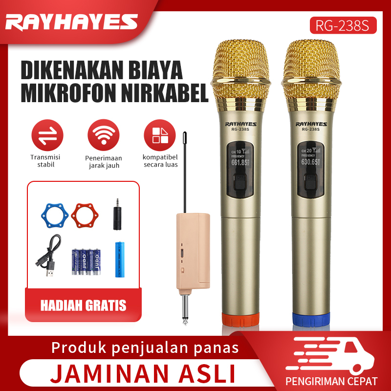 Jual RAYHAYES Microphone Wireless Mic Karaoke Suara Jernih Mic Wireless ...