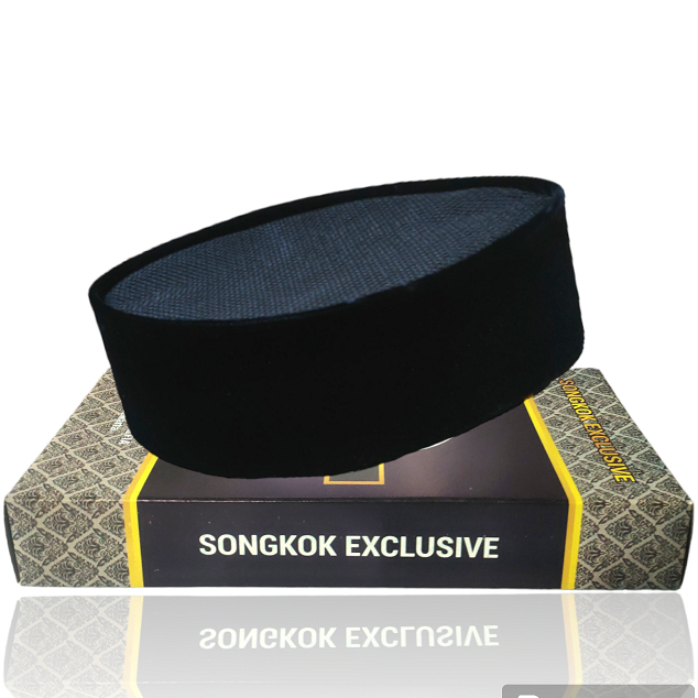 Jual Songko Kopiah Hitam Full AC Tinggi 8 cm / Kopyah Hitam Full Ac ...