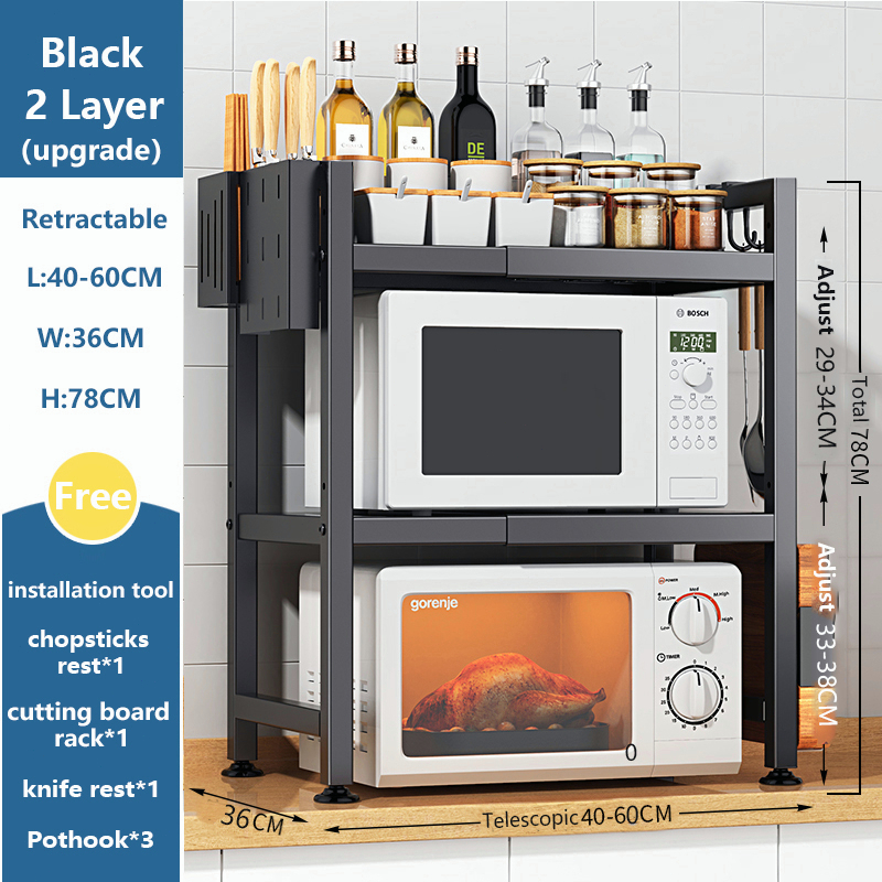 Jual Rak Oven Microwave Yang Adjustable Rak Panci Rak Dapur Mudah ...
