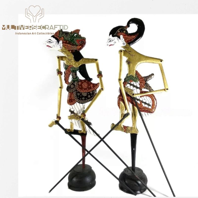 Jual Souvenir Miniatur Wayang Klitik Kayu Batik Emas Arjuna Srikandi ...