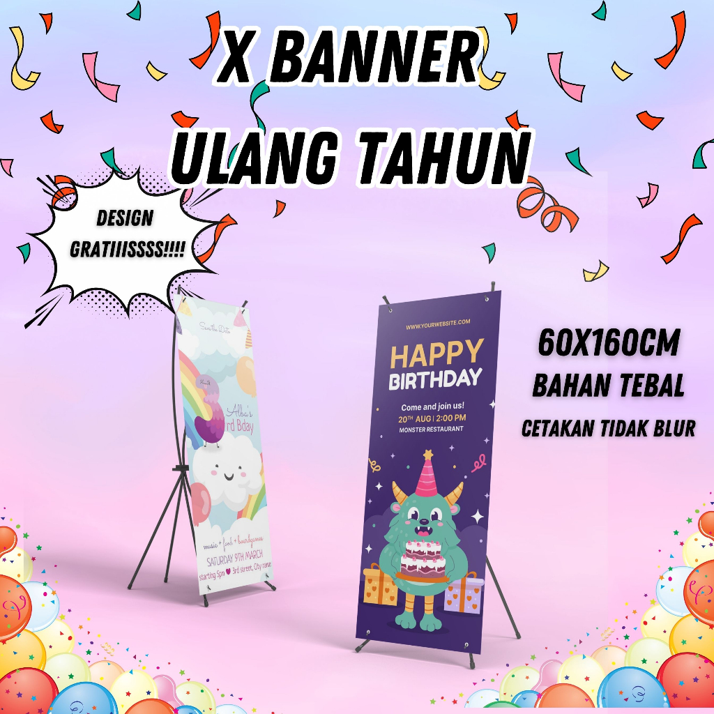 Jual PRINT X BANNER ULANG TAHUN, CETAK X BANNER, X BANNER ULTAH ...