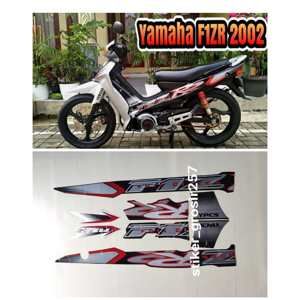 Jual STIKER STRIPING LIS BODY YAMAHA F1ZR FIZ R 2001 2002 HITAM SILVER ...