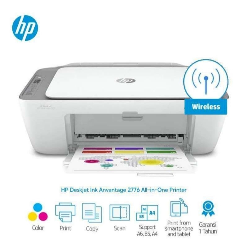 Jual HP Deskjet Ink Advantage 2776 All In One Wifi Printer (Print, Scan, Copy) HP 2776 | Shopee ...