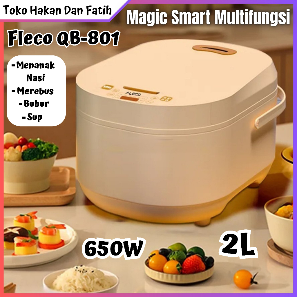 Jual Rice Cooker smart magic com 2L Fleco QB-801 multi fungsi low carbo ...