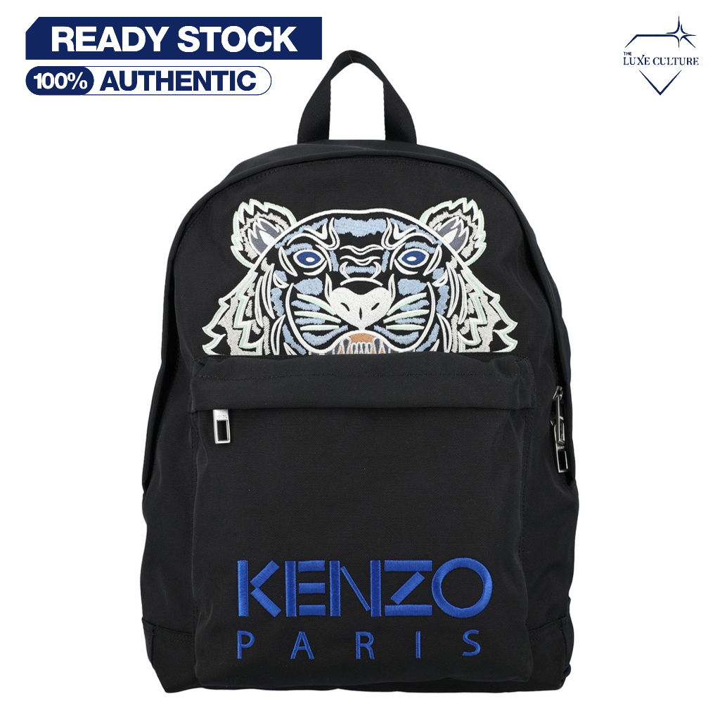 Jual Kenzo Tiger Light Blue Black Backpack / Tas Ransel Branded ...