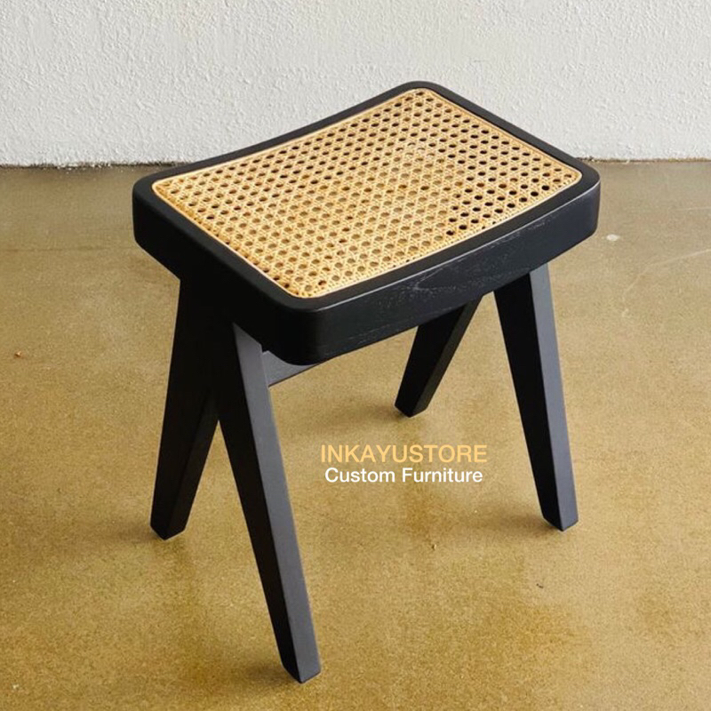 Jual STOOL UNIK MINIMALIS KAYU JATI MIX ROTAN | STOOL MINIMALIS ANYAMAN ...