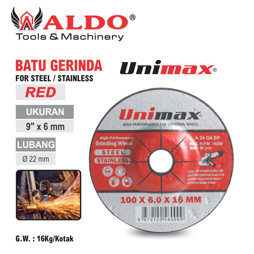 Jual BATU GERINDA / GRINDA / GURINDA TYPE RED UKURAN : 9" X 6 MM ALDO ...