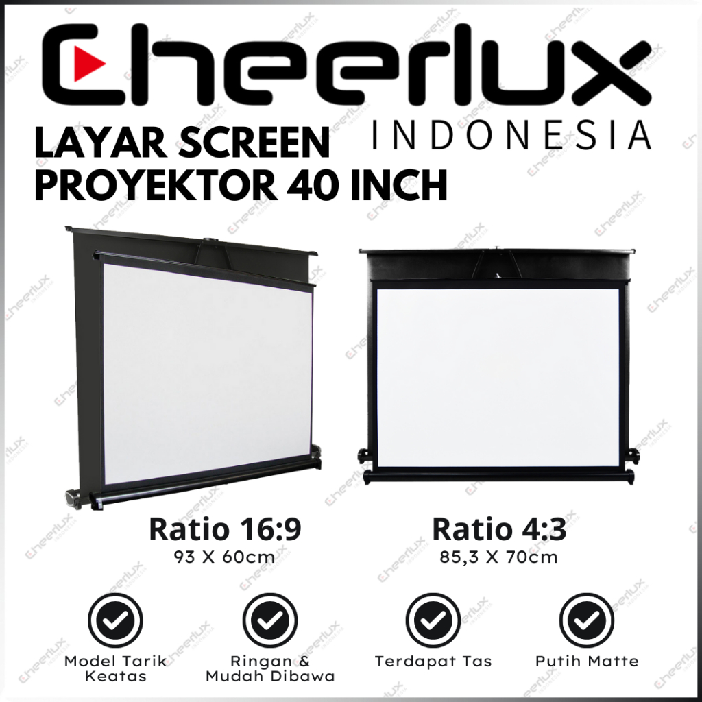 Jual Layar Proyektor Lipat 40 Inch | Table Screen Projector 40 ...