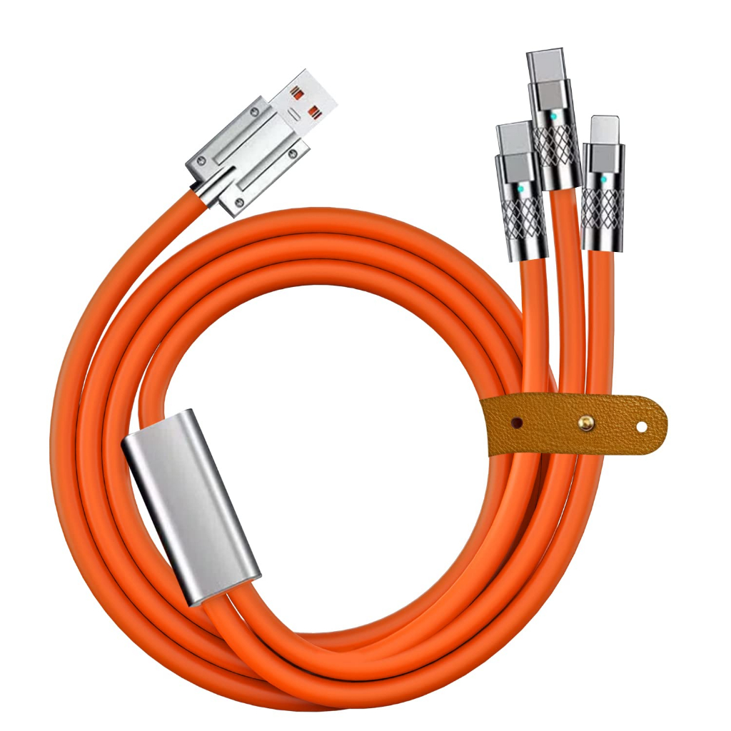 Jual xqxm kabel data silikon tebal colokan metal 3in1 TPU fast charging ...