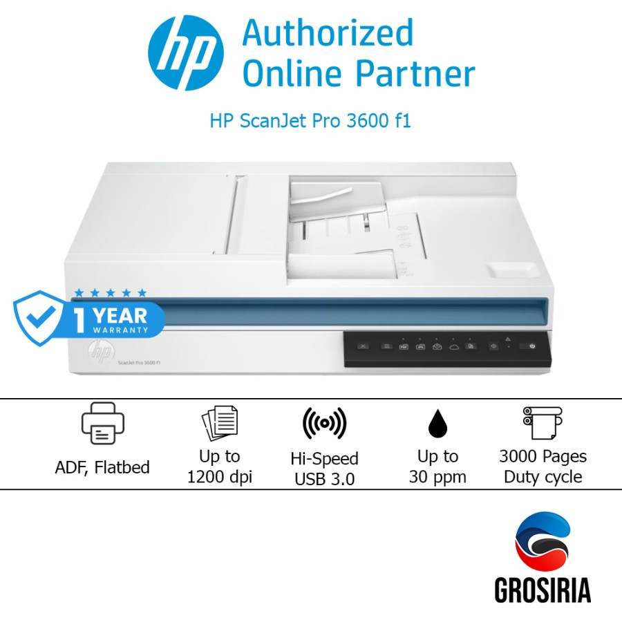 Jual HP Scanner ScanJet Pro 3600 f1 Duplex ADF [20G06A] | Shopee Indonesia