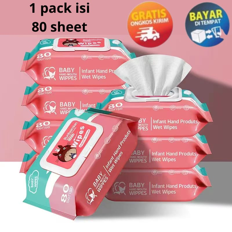 Jual KP122 - TISU BASAH BAYI ISI 80 LEMBAR TISSUE BASAH BABY MURAH BABY ...