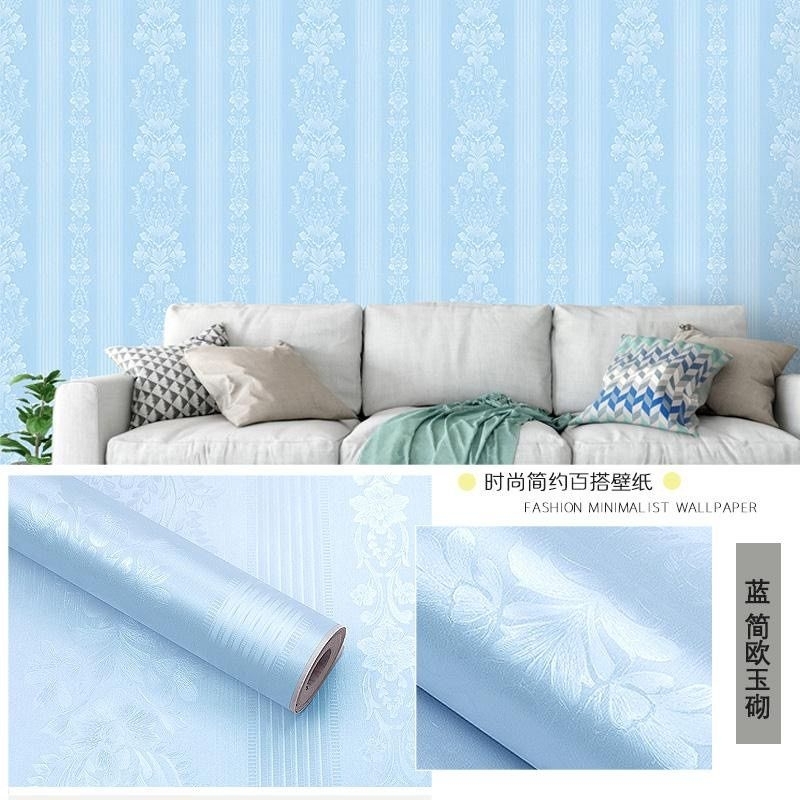 Jual Wallpaper Dinding Biru Polos Wallpaper Dinding Kamar Tidur Motif ...