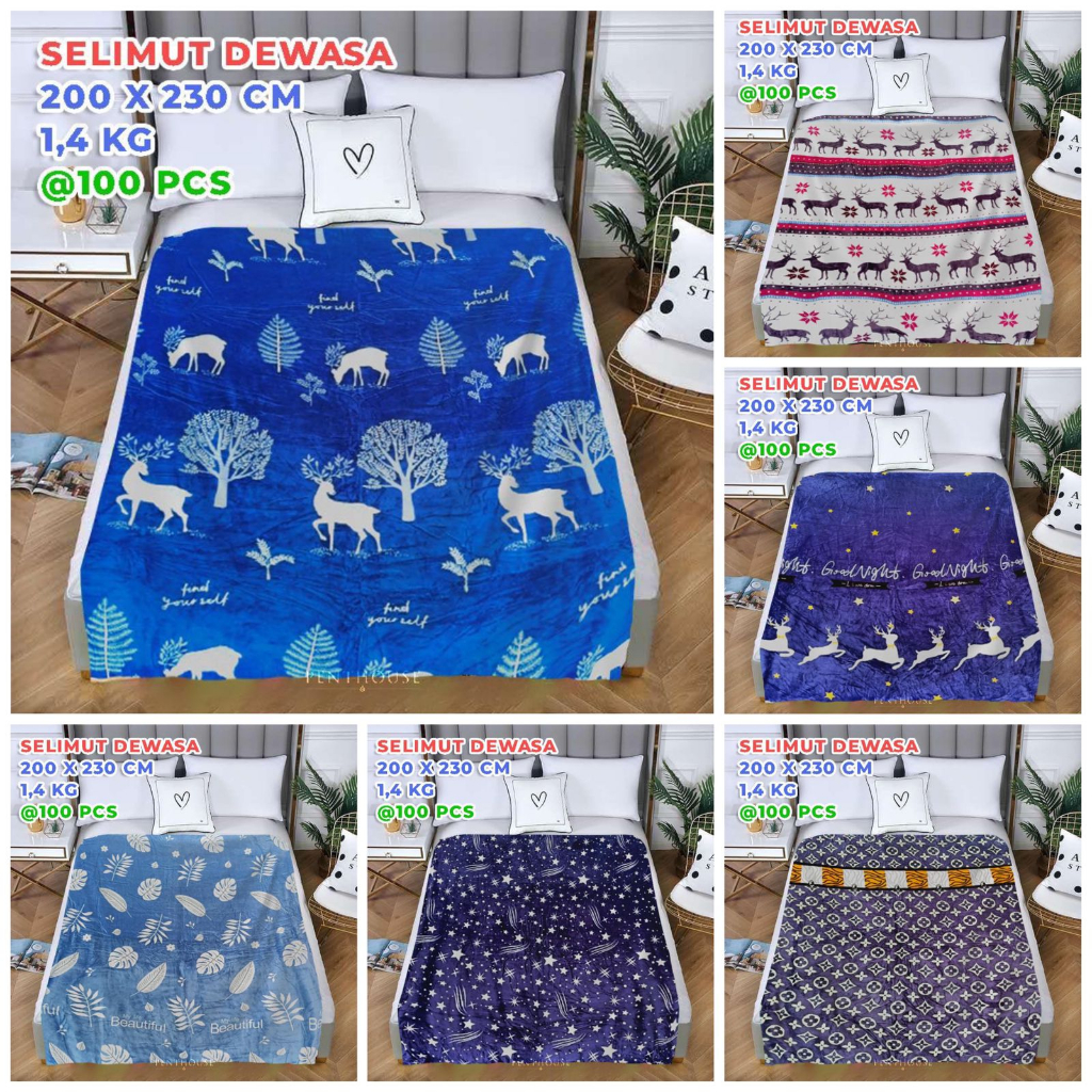 Jual SELIMUT 1,2 KG NEW ARRIVAL PAKAI LIST (TEBAL) UKURAN 200x230CM ...
