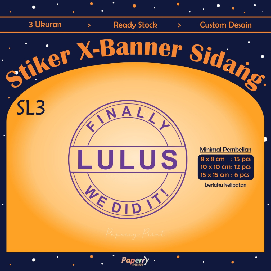 Jual [8 x 8 cm] Stiker Sidang / Stiker Wisuda / Stiker Lulus / Stiker ...