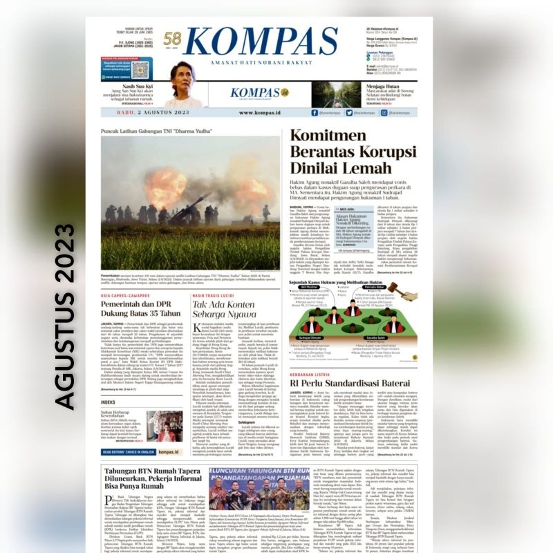 Jual KORAN KOMPAS EDISI AGUSTUS 2023 | Shopee Indonesia Jual KORAN KOMPAS EDISI AGUSTUS 2023 | Shopee Indonesia