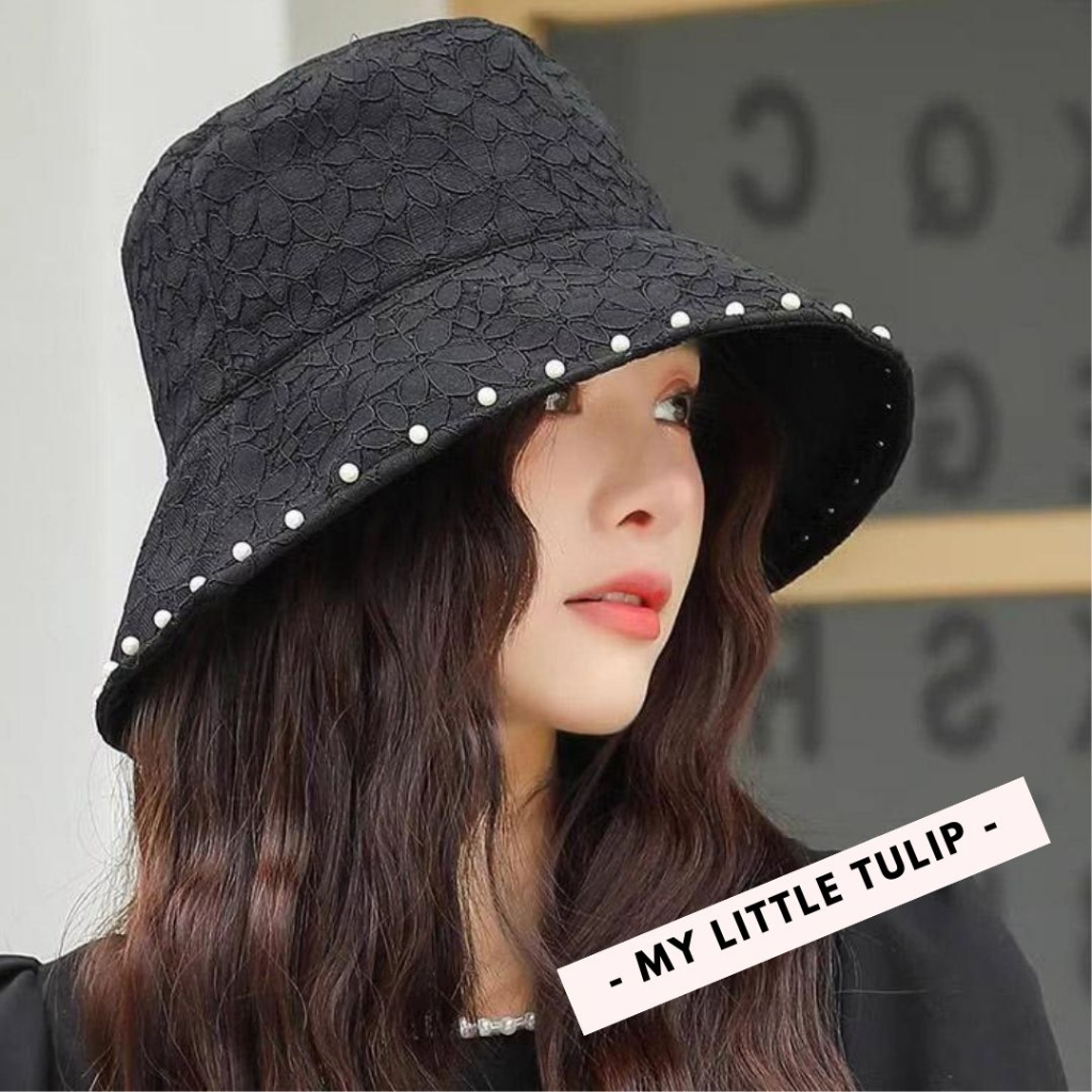 Jual Topi Wanita Bucket Hat Cewek / Topi Brokat Lace Woman Hat / Topi ...