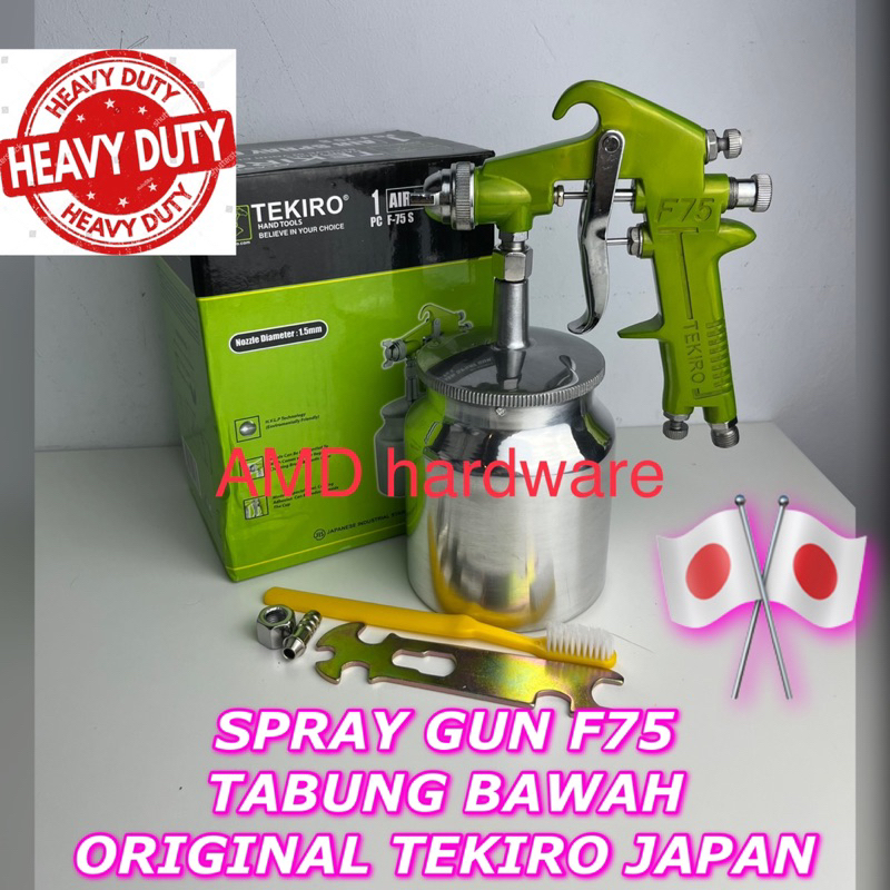 Jual ORIGINAL TEKIRO JAPAN SPRAY GUN F75 S TABUNG BAWAH SPET SEMPROTAN CAT KOMPRESOR ANGIN F75 ...