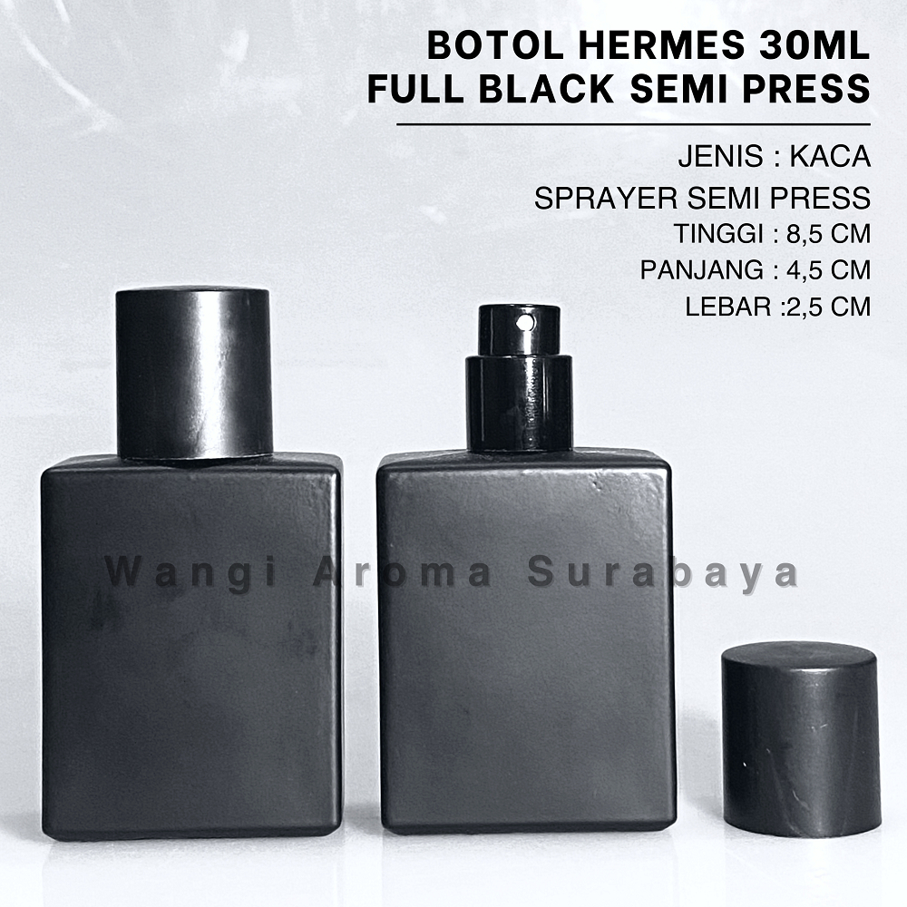 Jual Botol Parfum Hermes 30ML Full Black Semi Press - Botol Parfum ...