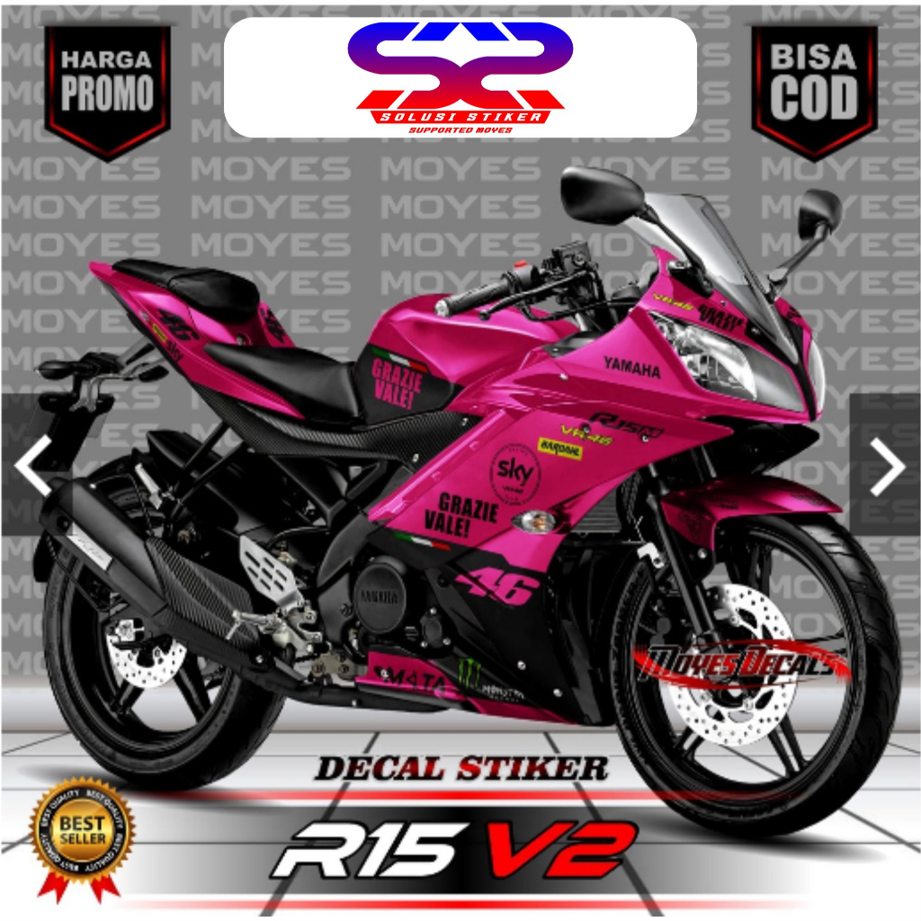 Jual COD Variasi Stiker Yamaha R15 V2 Fullbody Decal R15 V2 Desain Pink ...