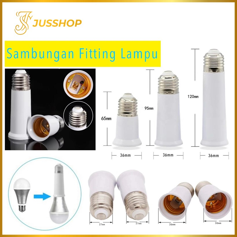 Jual Sambungan Fitting Lampu Extension Downlight Lamp Bohlam LED Socket ...