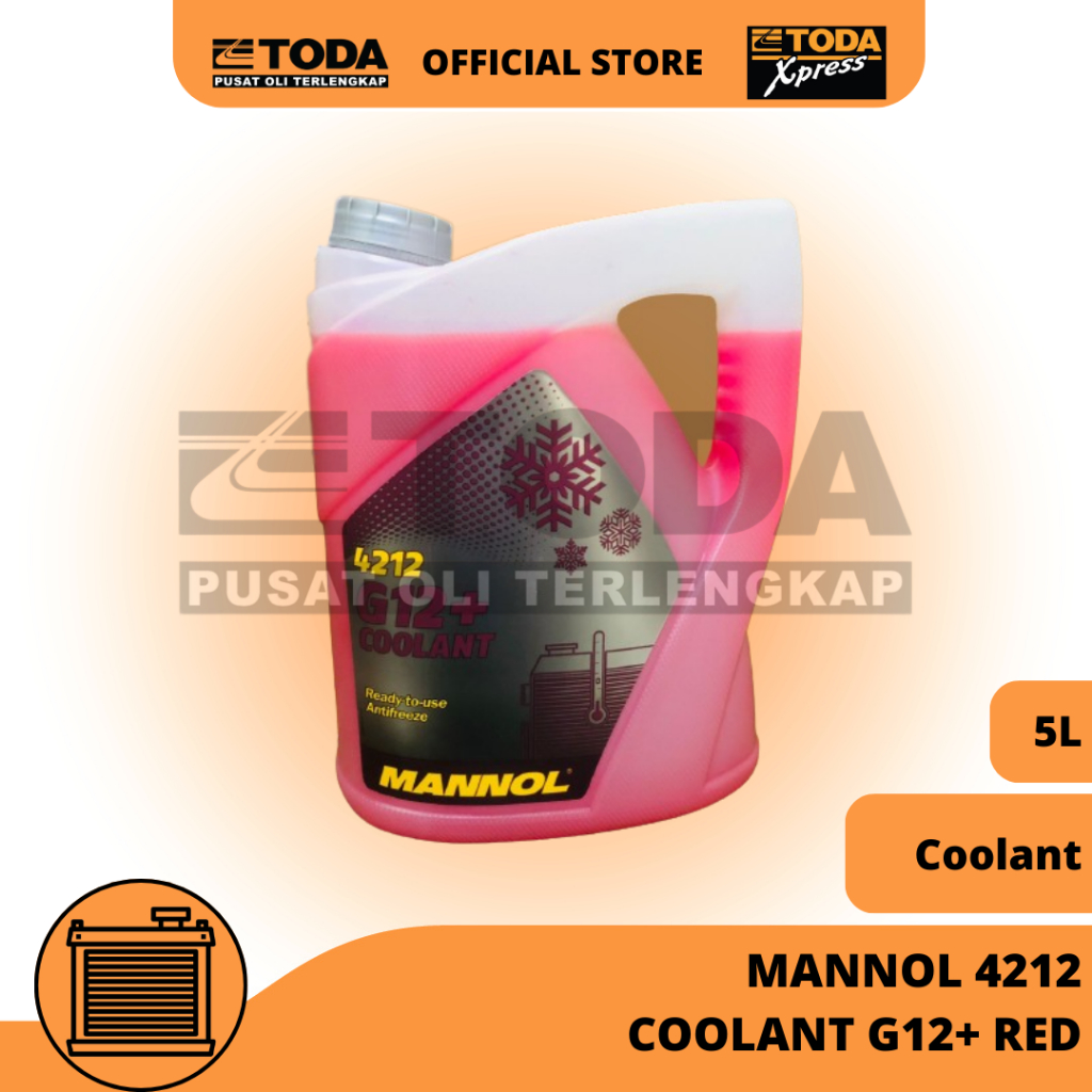 Jual Air Radiator Mannol 4212 Coolant G12+ Red 5L Original | Shopee Indonesia