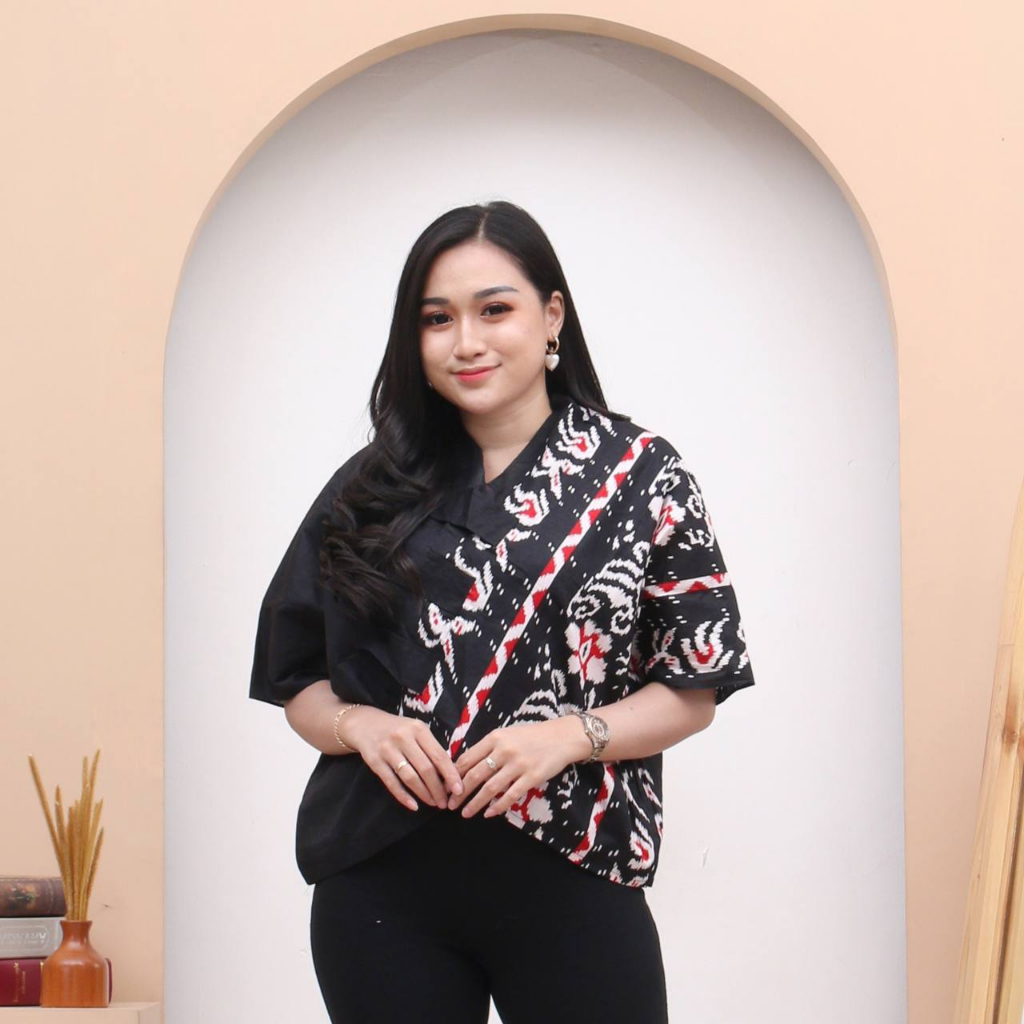 Jual KEISHAN.ID - CROP TOP ETNIK BATIK MODEL OVER SIZE ATASAN TENUN BLUS KANTOR ATASAN SONGKET ...