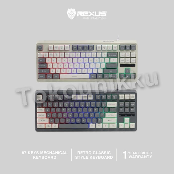 Jual Keyboard Rexus Gaming Battlefire K87M Retro Classic RGB Led ...