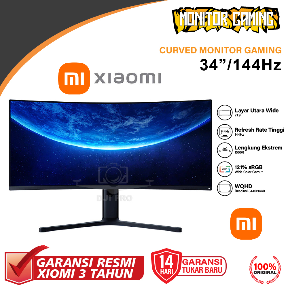 Jual Xiaomi Mi Monitor Gaming Curved 34 Inch 144Hz WQHD LED Wide Screen | Shopee Indonesia