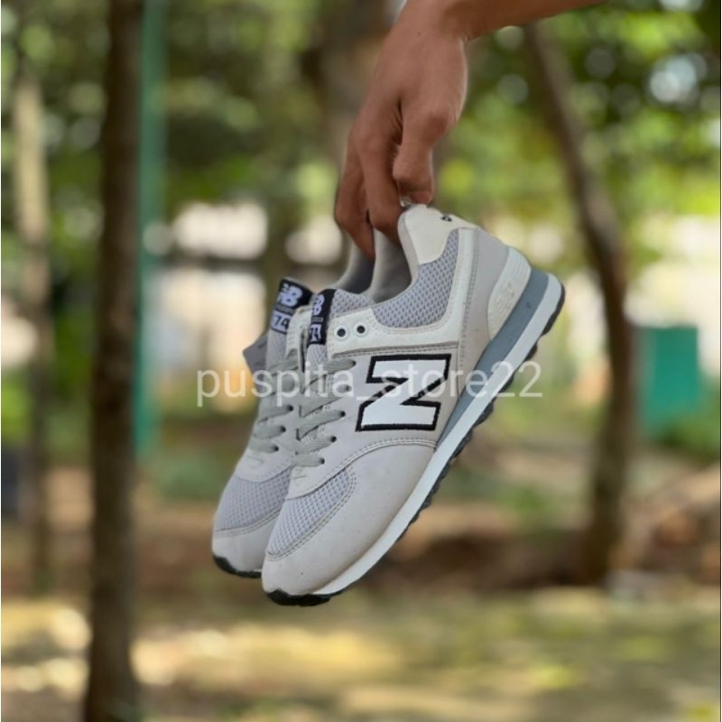 Jual Premium Grade Original NB 574 Abu Putih Sepatu Running Abu Putih ...