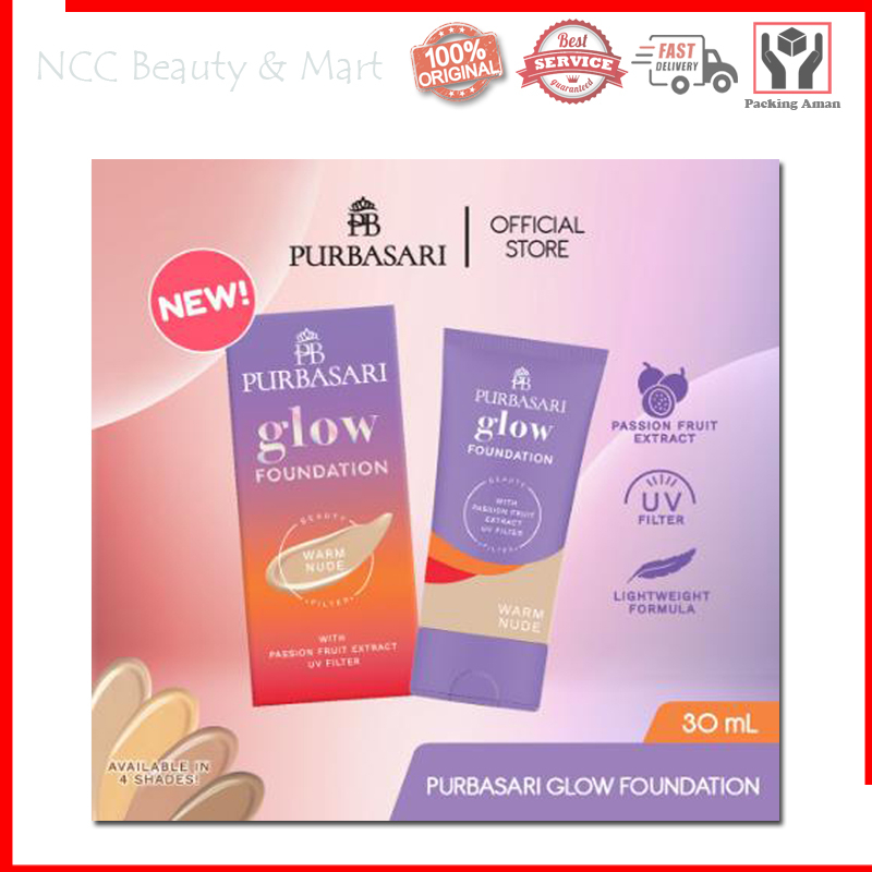 Jual * NCC * Purbasari Glow Foundation Passion Fruit Extract And UV Filter Coffee Natural Warm ...