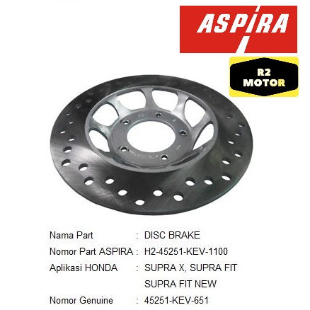 Jual DEPAN PIRINGAN REM CAKRAM DISK DISC BRAKE KEV ASPIRA KARISMA REVO SUPRA FIT NEW X 125 KARBU ...