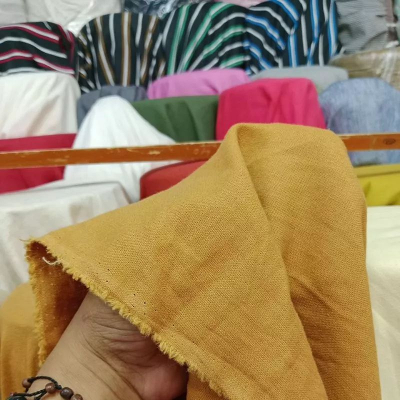 Jual Bahan Kain Katun Linen Viscose Warna Mustard Harga 0,5m | Shopee ...