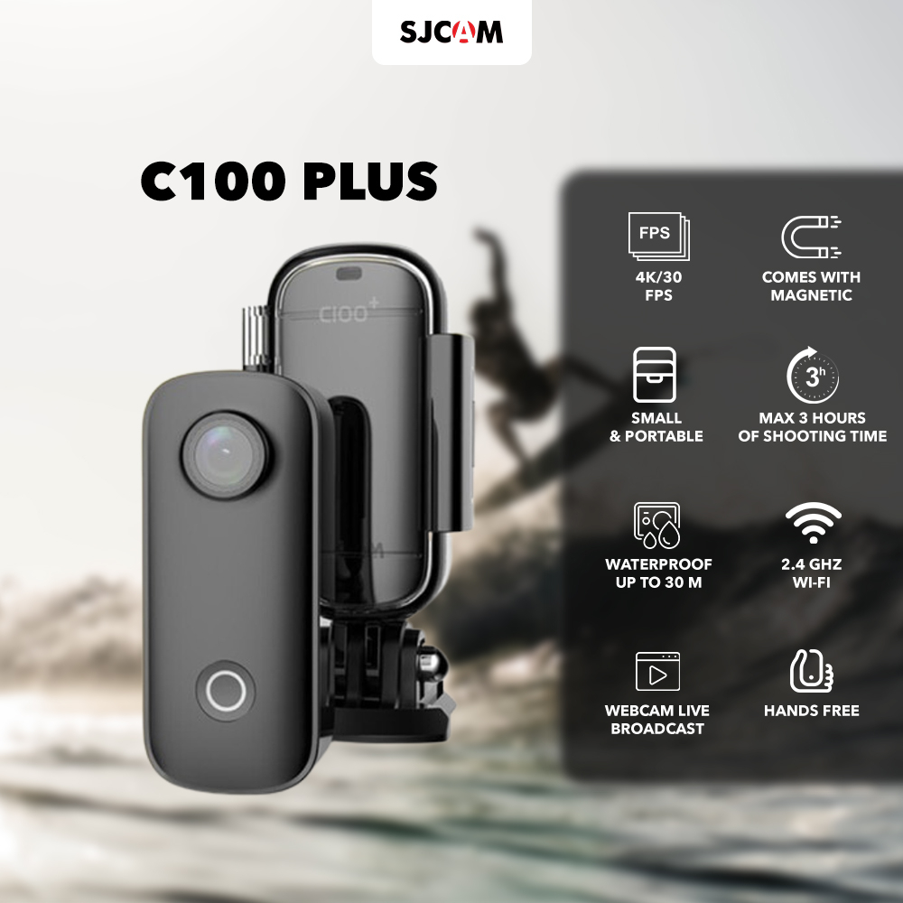 Jual SJCAM C100 Plus Body action camera thumb magnetic High resolution ...