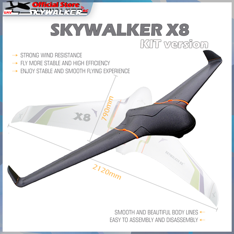Jual Skywalker X8 Flying Wing 2120mm FPV/UAV RC Airplane Kit | Shopee ...