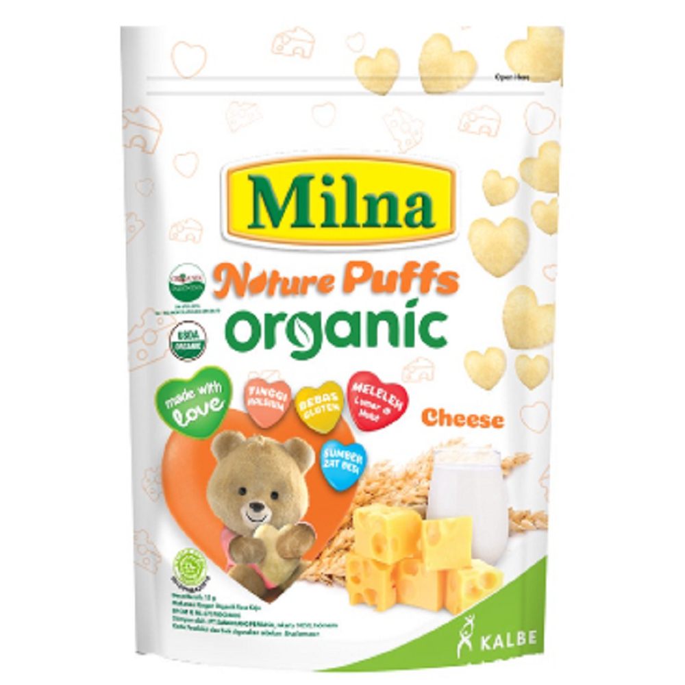 Jual MILNA Nature Puffs Organic Cheese 15gr | Shopee Indonesia