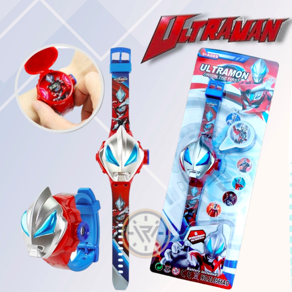 Jual Jam tangan anak laser proyektor kepala karakter Ultraman 3D dengan ...
