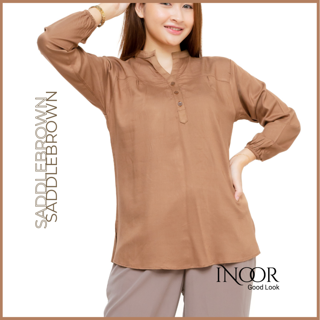 Jual Alena Blouse Kerja Cotton Twill Rayon Uniqlo// ATASAN WANITA ...