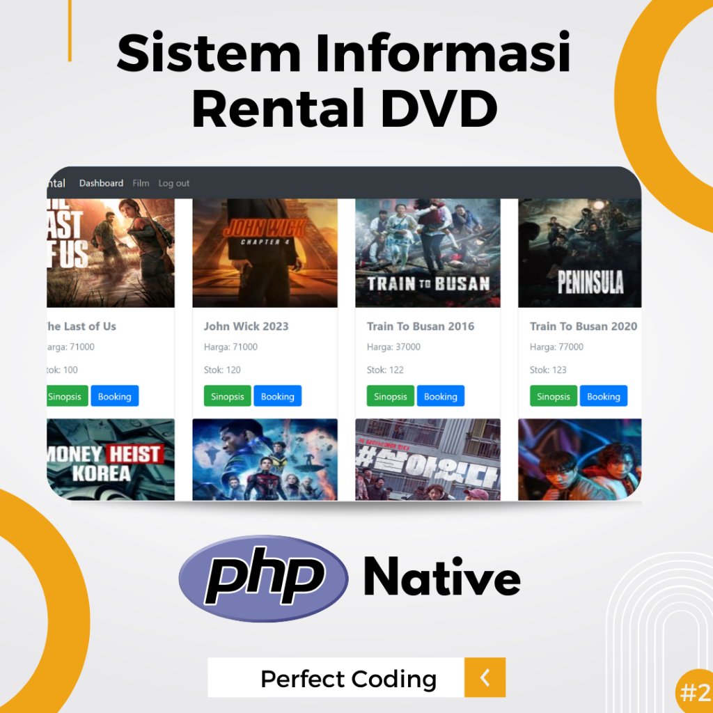 Jual Program Source Code Sistem Informasi Rental DVD Film Multiuser Website PHP Native Database ...