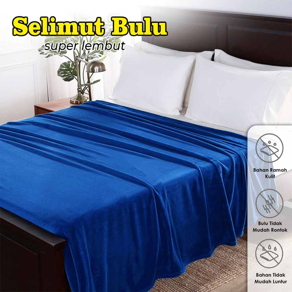 Jual Selimut Polos 150x200cm Bahan Fleece Kapasitas 2 Orang / Selimut ...