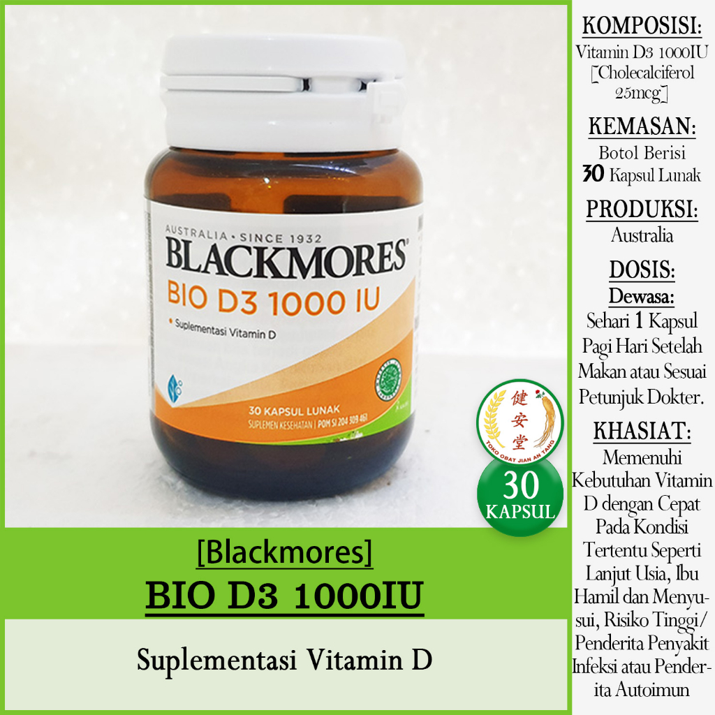 Jual [BlackMores] VITAMIN D3 1000 IU u.Kesehatan Tulang | Shopee Indonesia