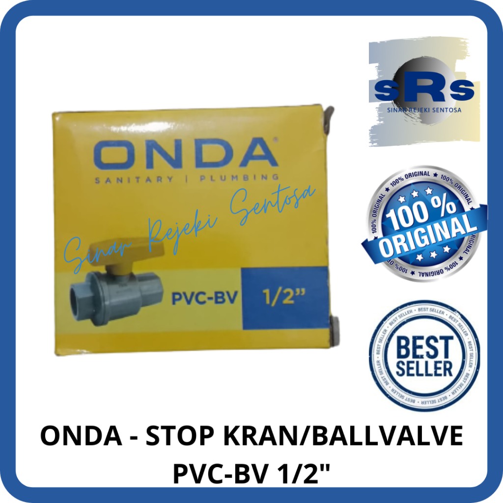 Jual ONDA - STOP KRAN PVC/BALLVALVE PVC BV 1/2 INCH DAN 3/4 INCH TANPA ...